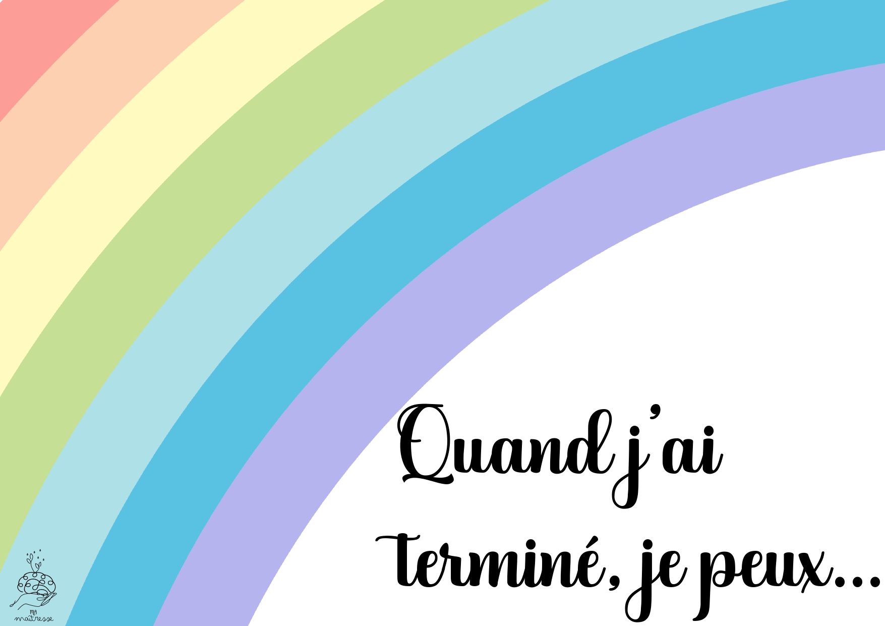 Affichage "J'ai fini mon travail" CM1-CM2 - Téléchargement gratuit