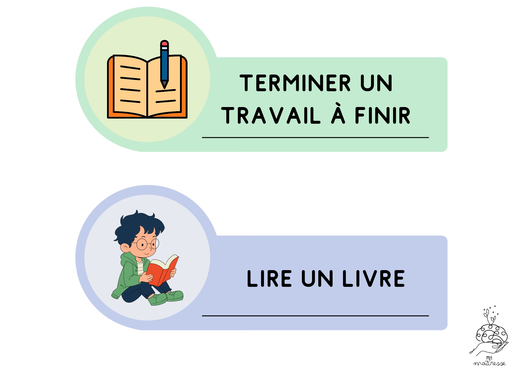 Affichage "J'ai fini mon travail" CM1-CM2 - Téléchargement gratuit